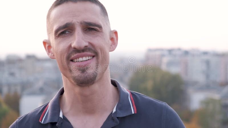 Happy Man Singing a Song on Warm Summer Day Outdoors. Stock Video ...