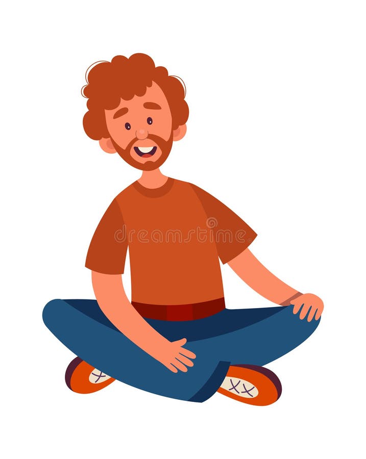 Happy Man Sitting stock vector. Illustration of pose - 273903141