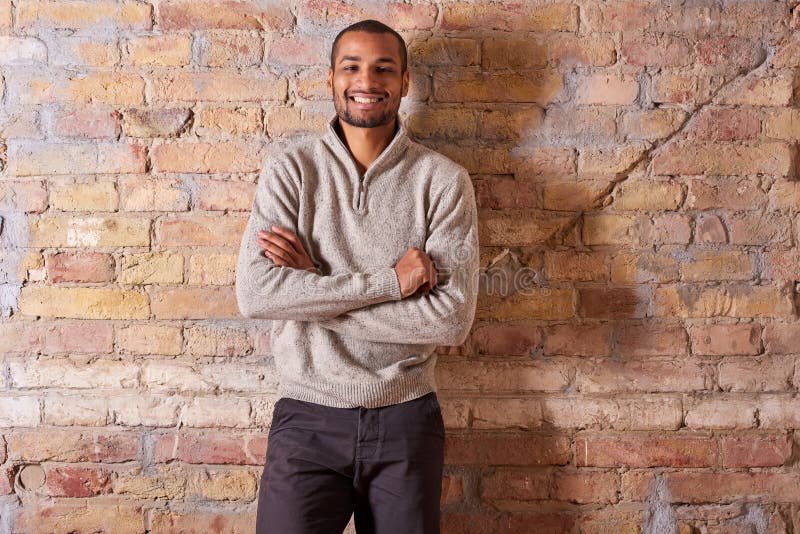 Happy man in a sweater stock photo. Image of health - 219685626