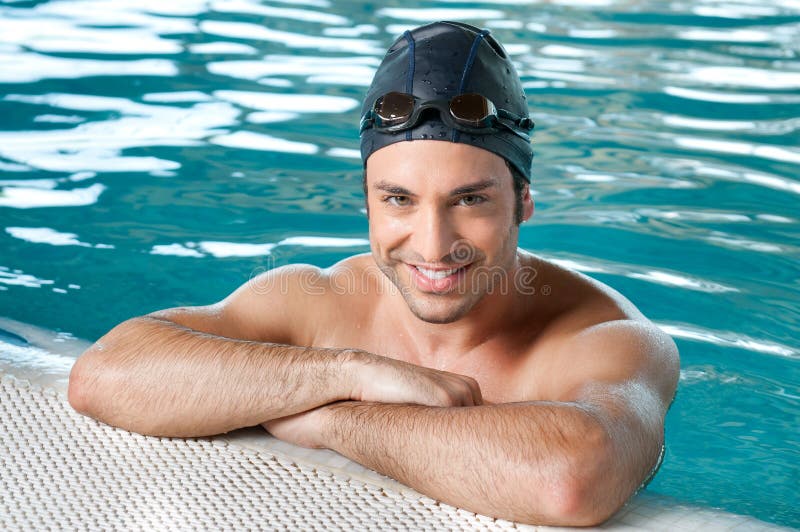 Happy man swimming stock photo. Image of male, muscular - 25764630