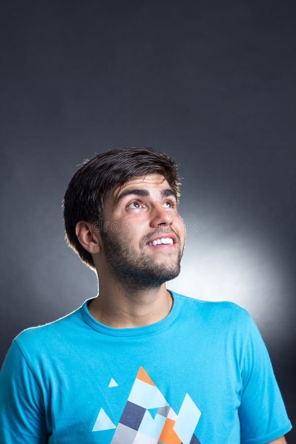 Happy man thinking stock image. Image of happy, looking - 64291453