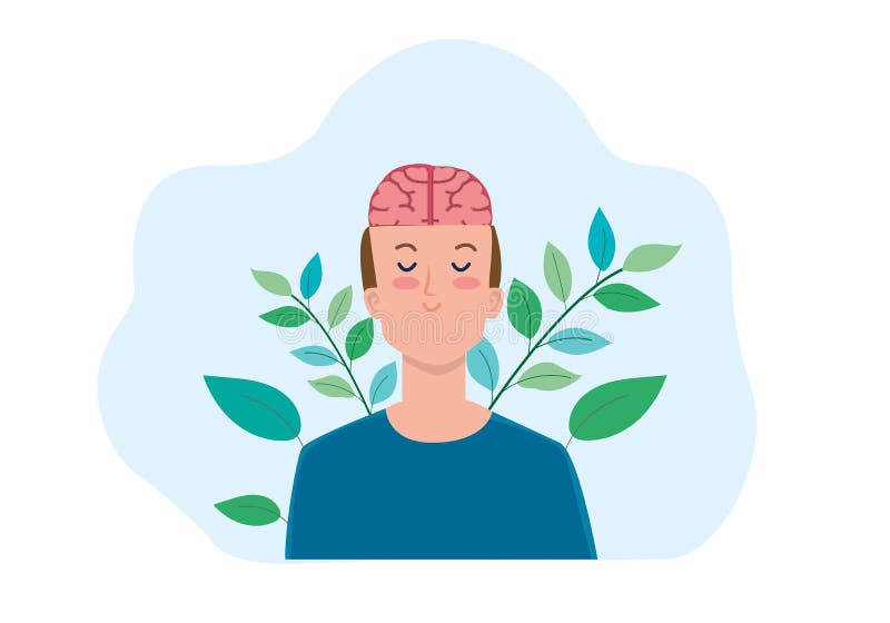 Happy Man by Way of Meditation Cartoon Concept of Break and Stop ...