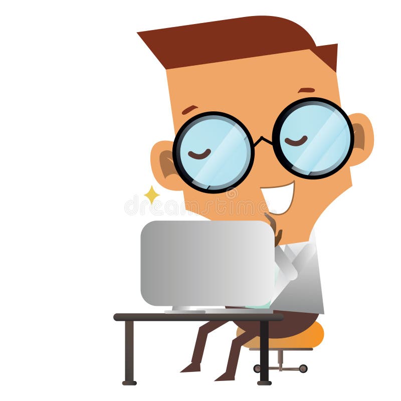 Happy Man Working. Vector Illustration Decorative Design Stock Vector ...