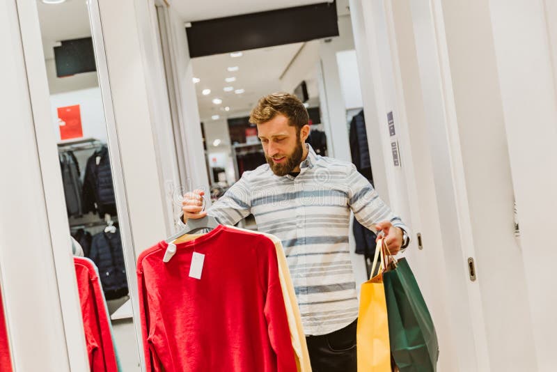 Man Enjoying the Day in the Shopping Mall Stock Image - Image of hair ...