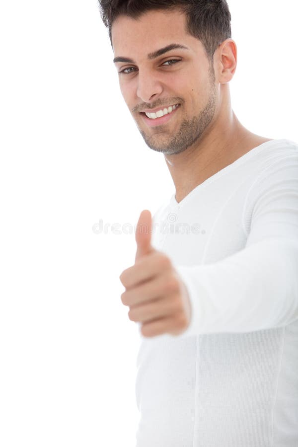 Happy man stock image. Image of sign, isolated, signal - 31705813
