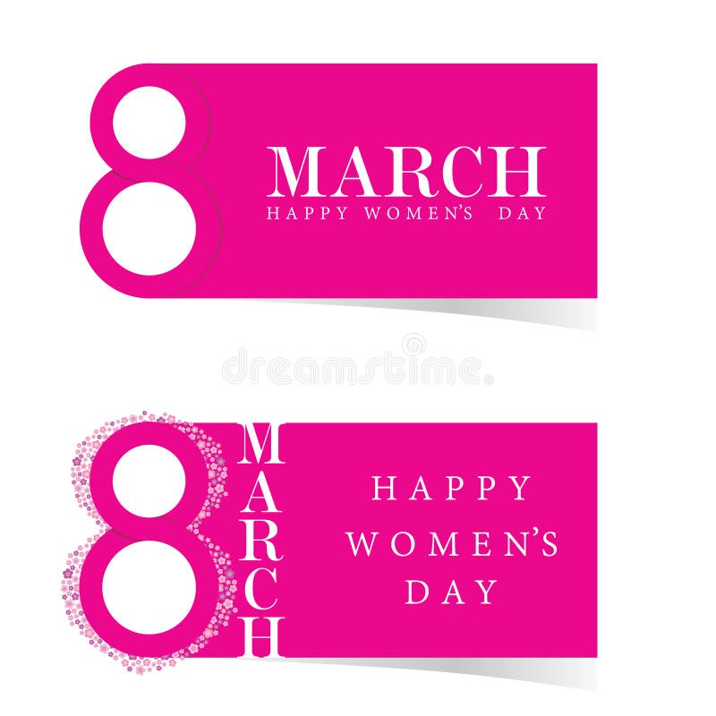 Happy 8 March Design Icon in Pink Illustration Stock Vector ...