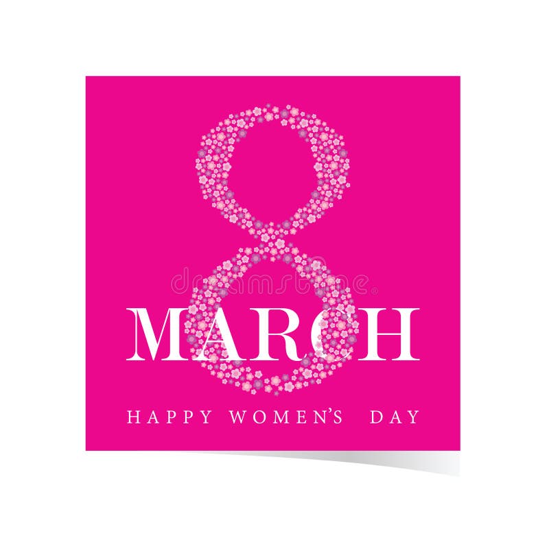 Happy 8 March Womans Day Icon Illustration Stock Vector - Illustration ...