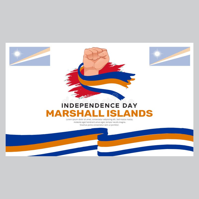 Happy Marshall Islands Independence Day Banner and Hand Flag Design ...