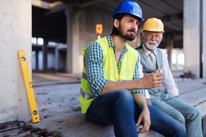 Engineer Resting His Hands on Stepladder Stock Photo - Image of boss ...