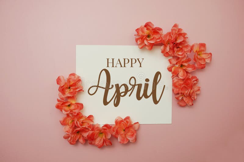 Happy May Card Typography Text with Flower Bouquet on Pink Background ...