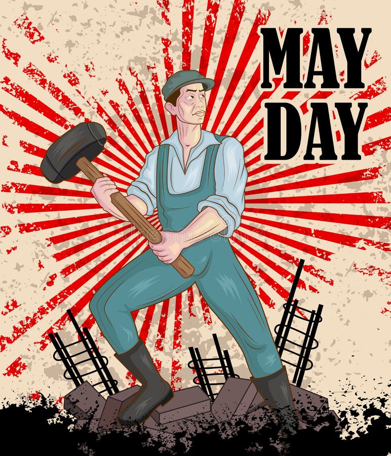 Happy May Day celebration stock vector. Illustration of leader - 52289227