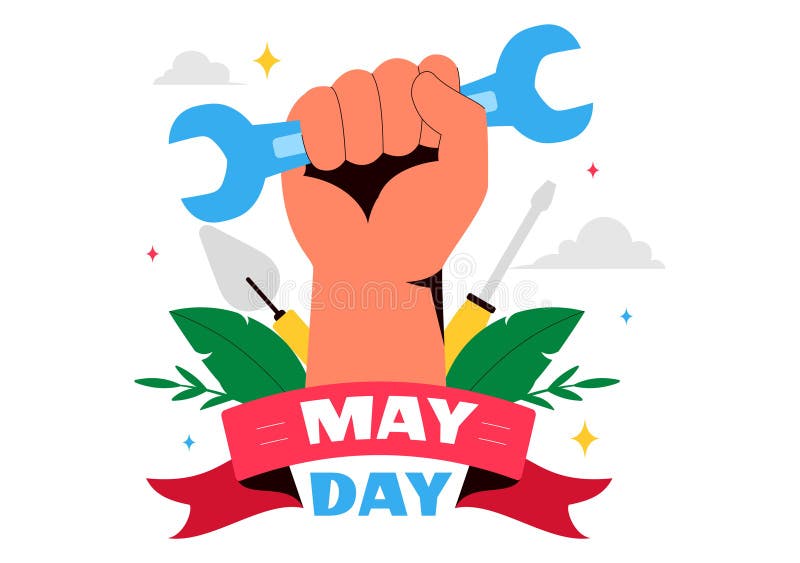 Happy May Day Vector Illustration on May 1st Featuring Various ...