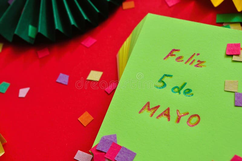 Handwritten Feliz 5 De Mayo Card Stock Illustration - Illustration of ...