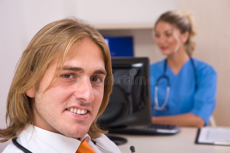 Happy medical doctors stock photo. Image of monitor, health - 7042112