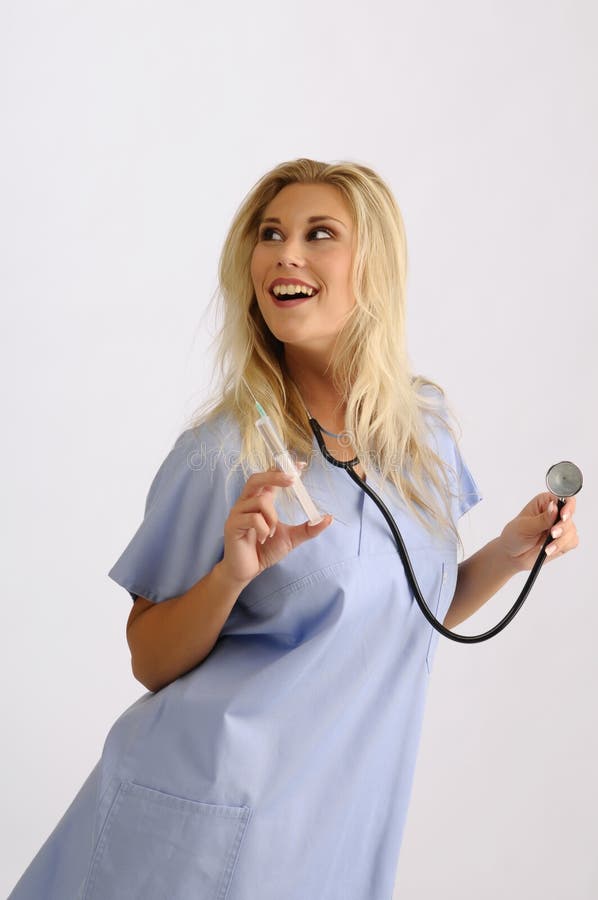 Happy medical nurse stock photo. Image of needle, medical - 19087676