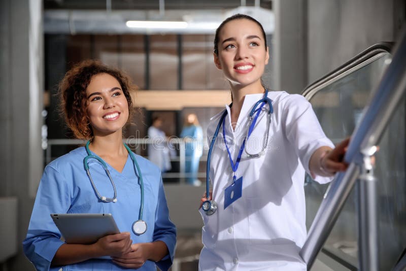 Happy Medical Students in Modern College Stock Image - Image of adult ...