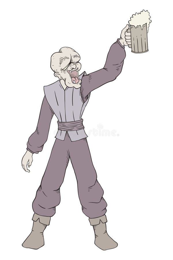 Happy Medieval Man with Beer Stock Vector - Illustration of cartoon ...