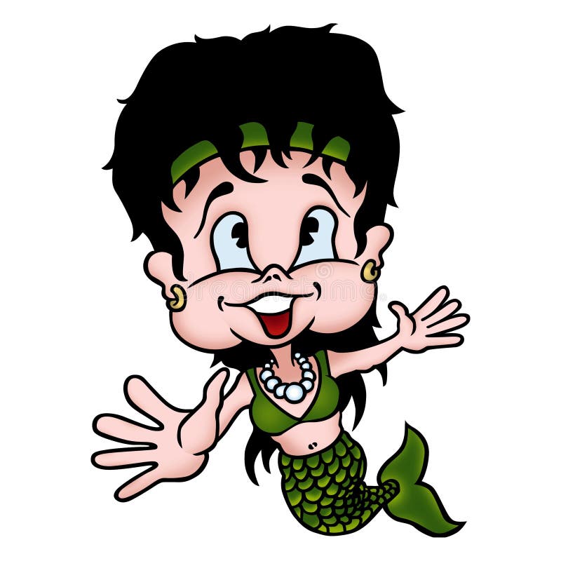 Happy mermaid stock illustration. Illustration of girl - 2016185