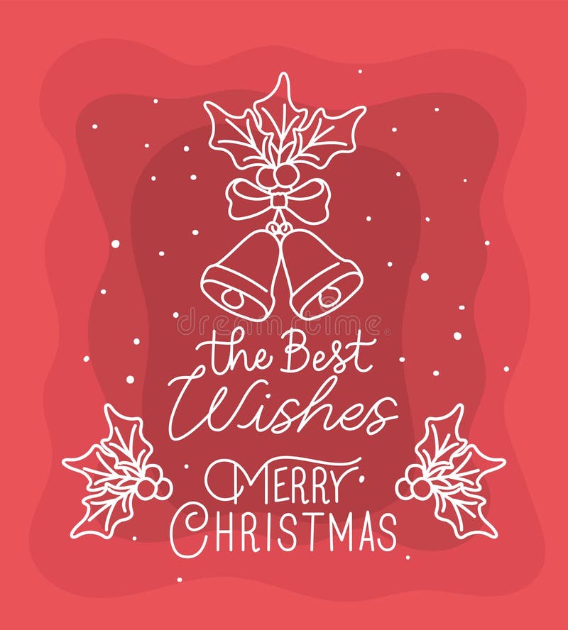 Happy Merry Christmas Calligraphy Font with Bells Stock Vector ...