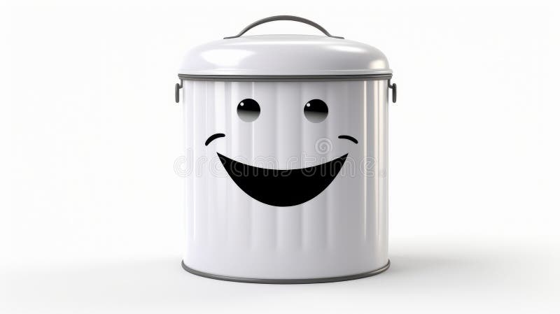 Happy Metal Compost Bin with White Background Stock Illustration ...