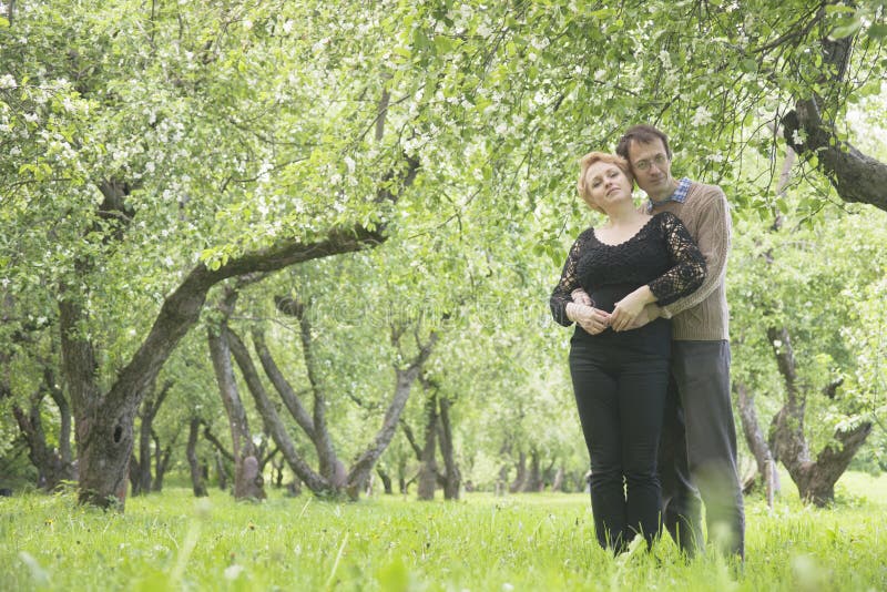 Happy Middle Aged Couple Apple Trees Garden Stock Photos - Free ...