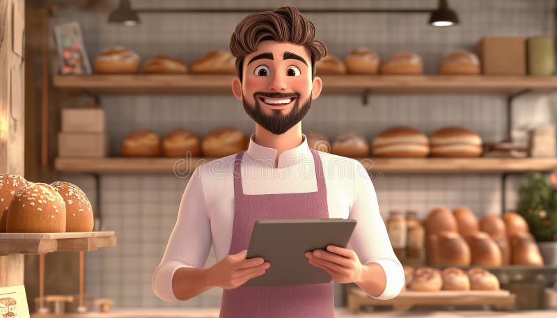 Happy Millennial Posing in a Bread Bakery Stock Image - Image of ...