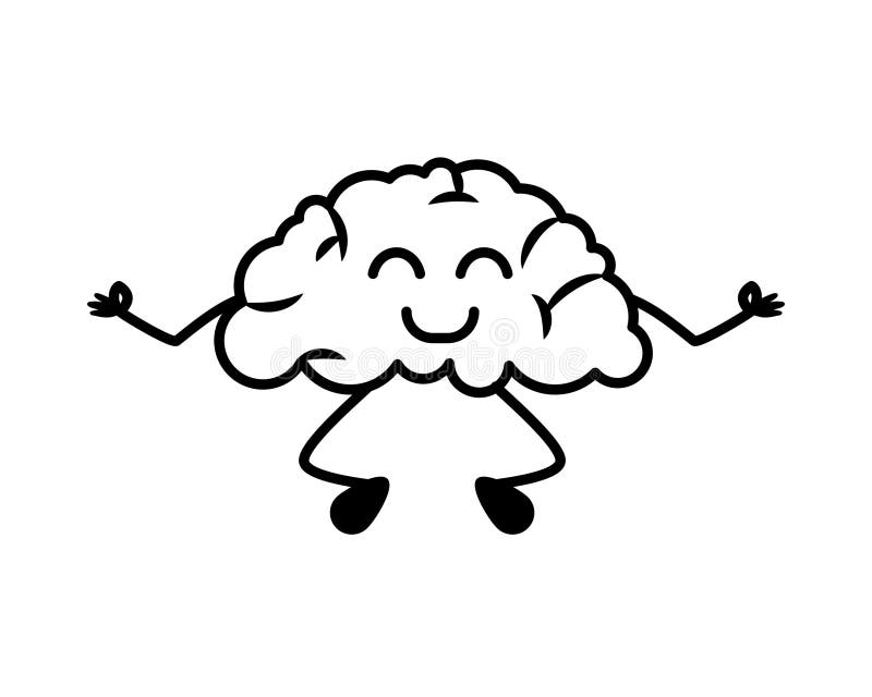 Happy Mind Brain with Joyful Movement Stock Vector - Illustration of ...