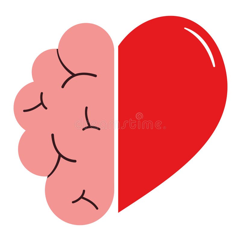 Happy Mind Emotional Heart Brain Stock Vector - Illustration of mental ...