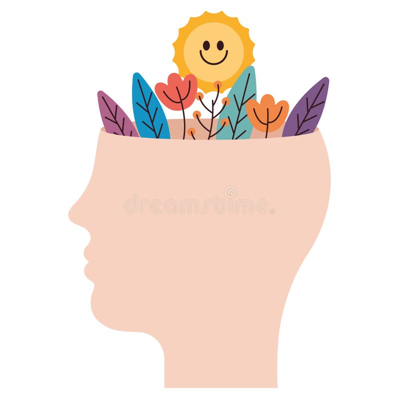 Happy Mind Growth Positive stock vector. Illustration of psychology ...
