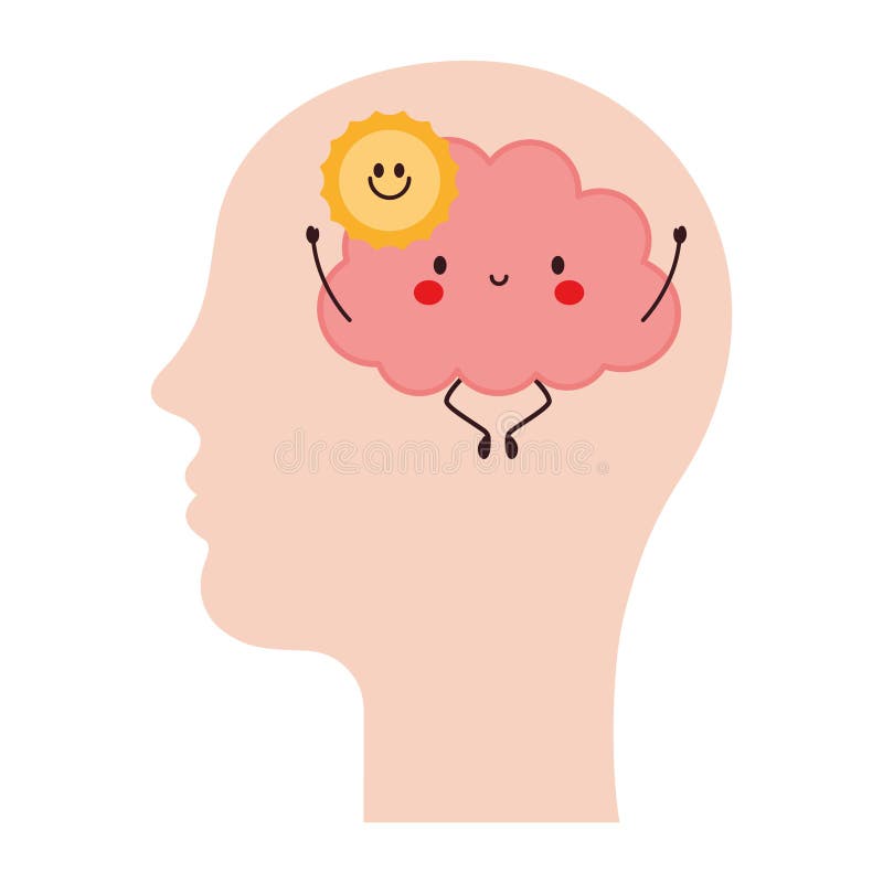 Happy Mind Meditation Brain Calm Stock Illustration - Illustration of ...
