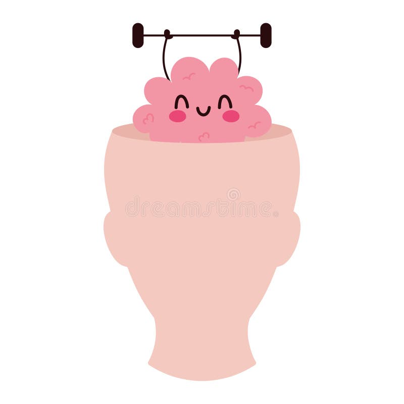 Happy Mind Strong Mental Health Stock Illustration - Illustration of ...