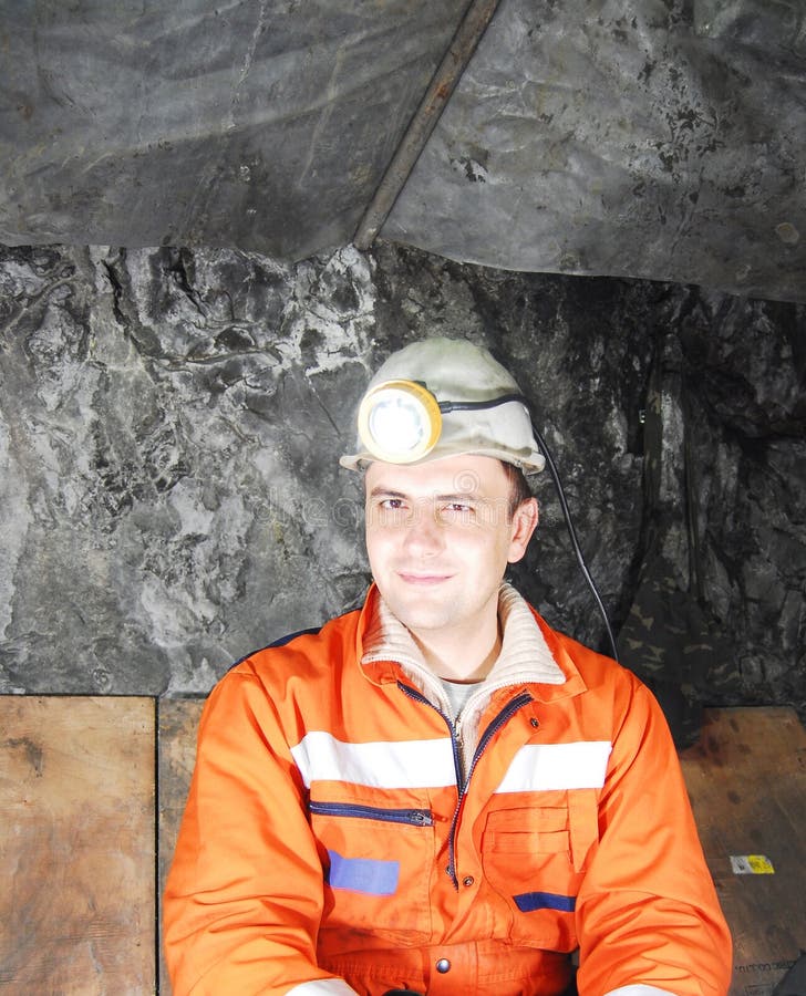 Happy miner portrait stock image. Image of miner, laborer - 3855129
