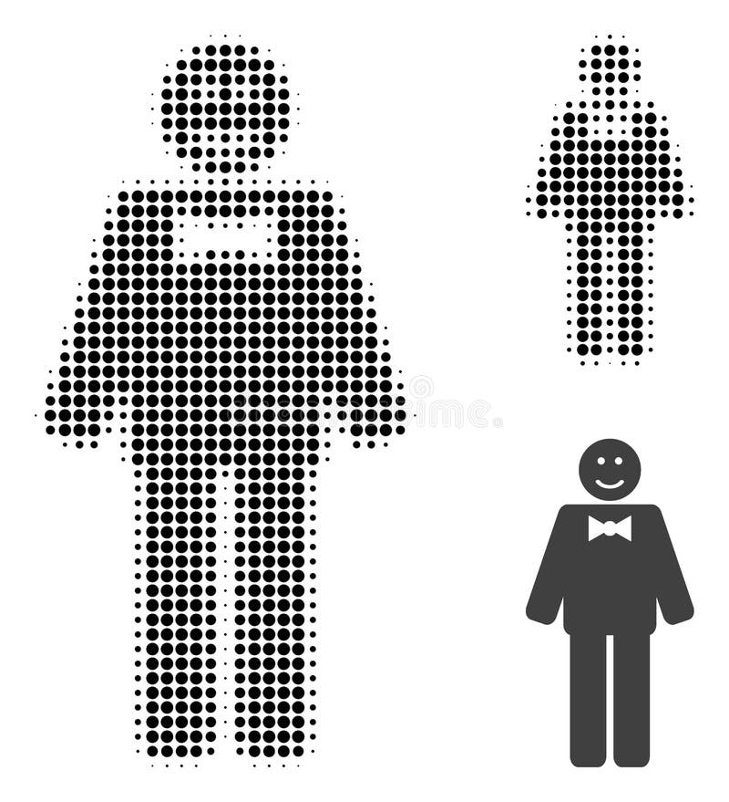 Happy Mister Halftone Dotted Icon Stock Vector - Illustration of ...