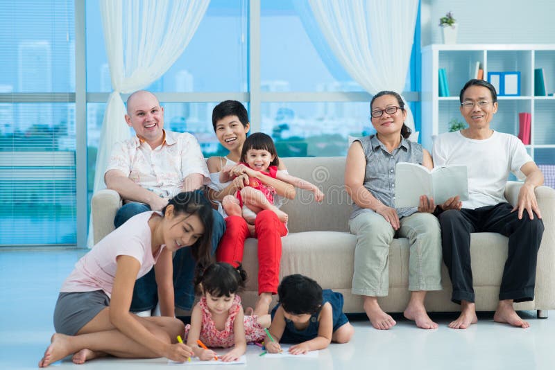 Happy mixed family stock photo. Image of adult, daughter - 32356314