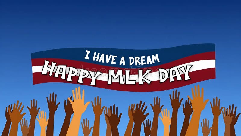 Happy MLK Day a Celebration of Dreams and Unity Stock Illustration ...