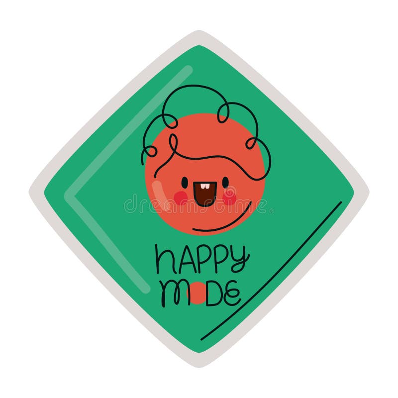 Happy mode sticker stock vector. Illustration of emoji - 231046734