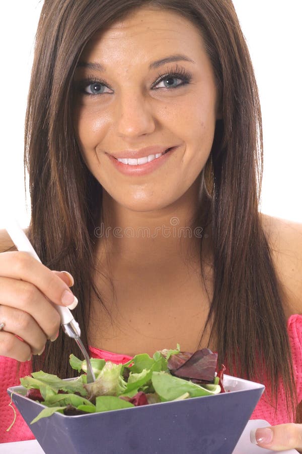 Happy model eating healthy stock photo. Image of hispanic - 14780758