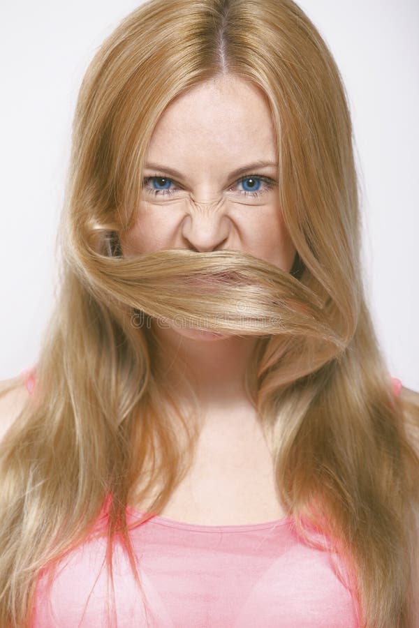 Happy Model in Studio Making Funny Faces. Stock Image - Image of posing ...