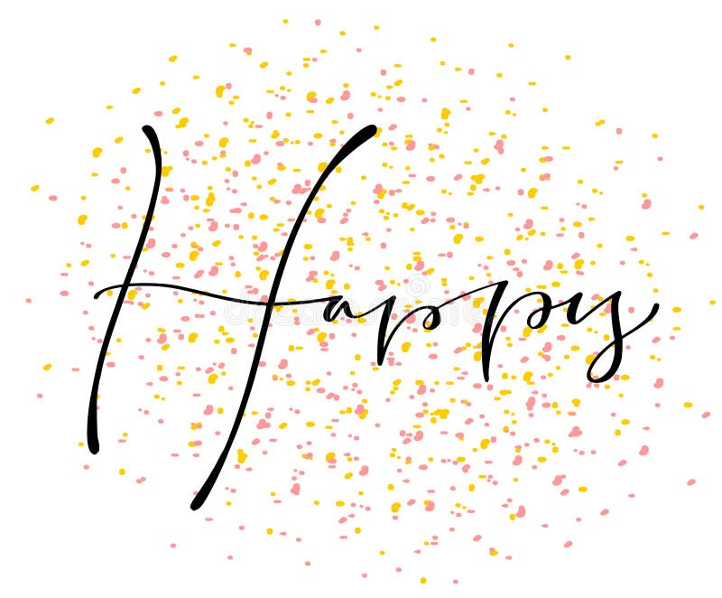 Happy Modern Calligraphy Print. Typographic Poster Design. Printable ...