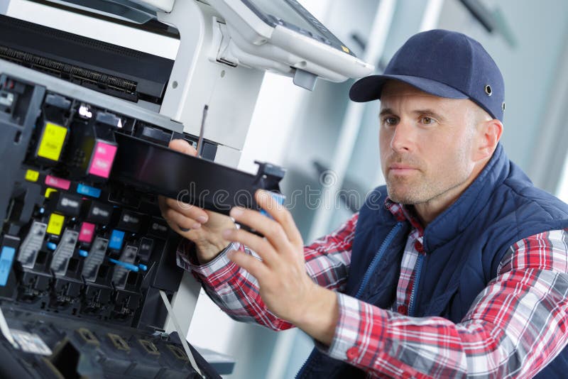Happy Modern Industrial Machine Operator at Work Stock Photo - Image of ...