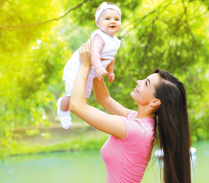 Happy Mom Playing with Child Stock Image - Image of care, holiday: 42977133