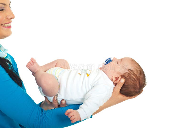 Happy Mon Holding Newborn Baby Stock Photos - Free & Royalty-Free Stock ...