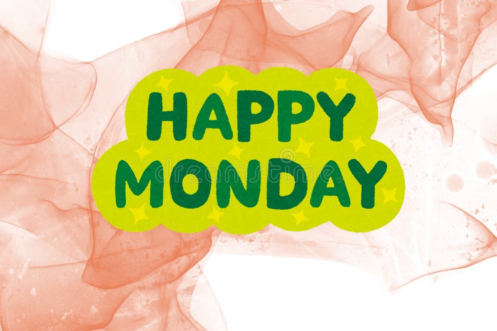 Greeting Text Card Design Happy Monday Background Stock Image - Image ...