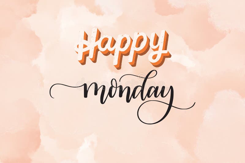 Greeting Card Text Happy Monday Background Stock Illustration ...