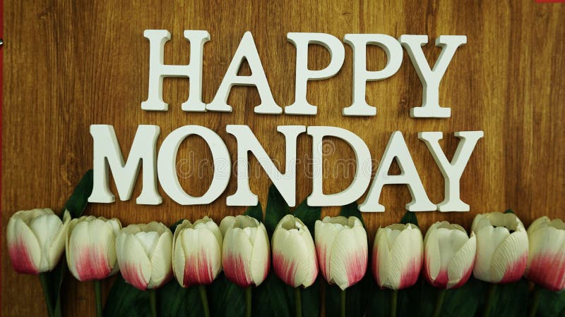 Happy Monday Alphabet Letters on Wooden Background Stock Image - Image ...