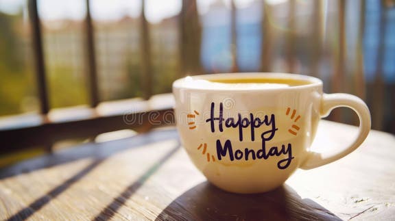Happy Monday Coffee Cup AI Generated Stock Photo - Image of week ...