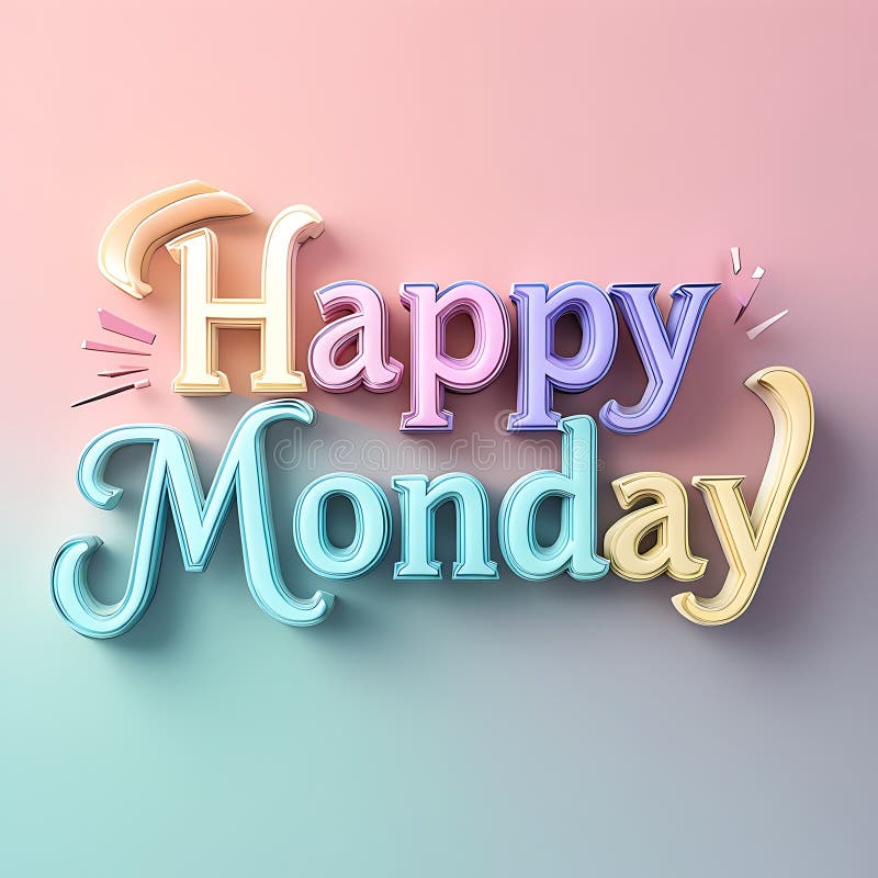 Happy Monday 3d Text Pastel Background Stock Photos - Free & Royalty ...