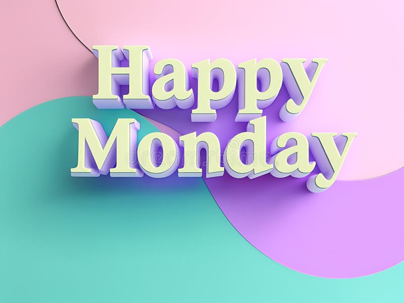 Happy Monday 3D Text on Pastel Background Stock Illustration ...