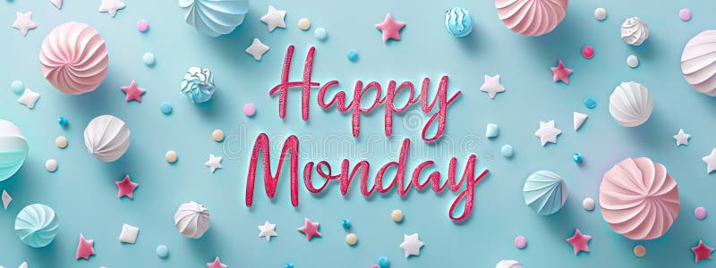 Happy Monday - Lettering on White Background with Coffee Cup and Green ...