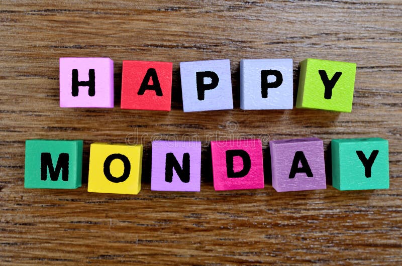 Happy Monday on table stock photo. Image of message, cube - 76041830